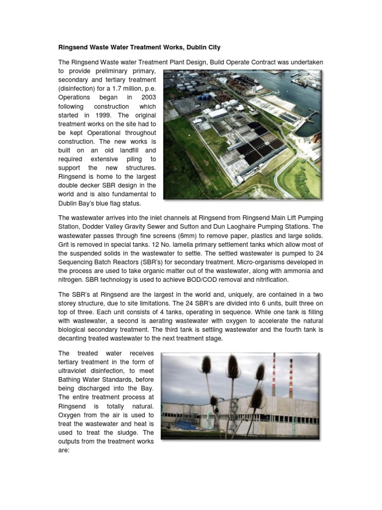 Xylem - ICEAS SBR - Ringsend WWTP - Dublin | PDF | Sewage Treatment | Water Treatment
