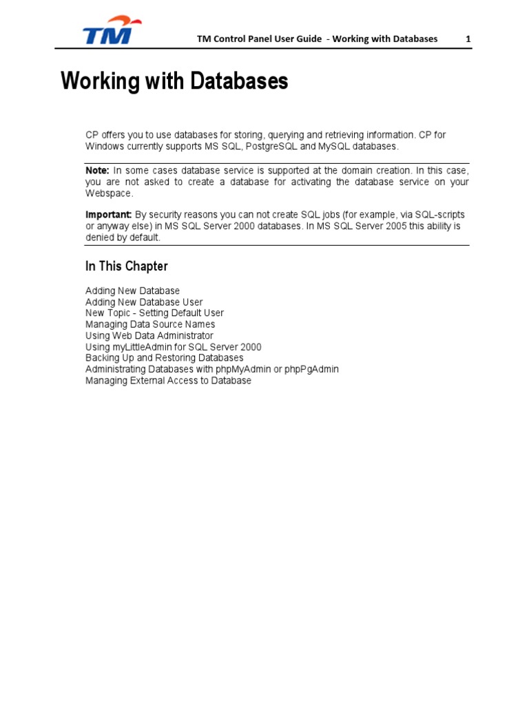Working With Databases: in This Chapter | PDF | Microsoft Access ...