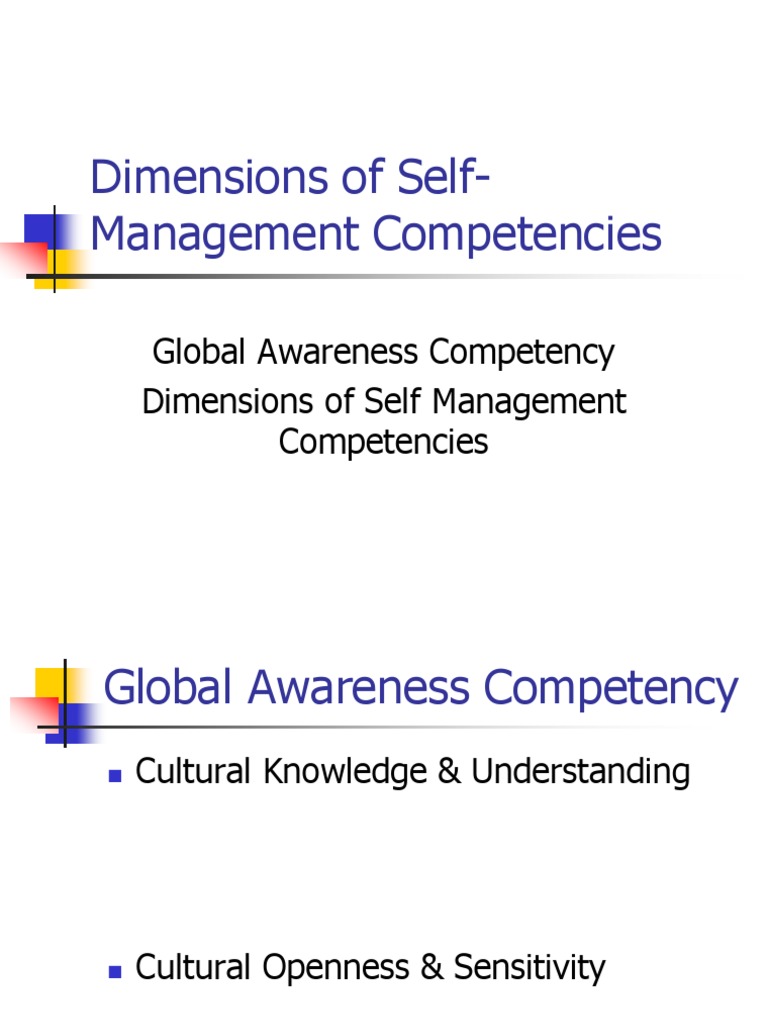 Dimensions of Self-Management Competencies | Download Free PDF | Self ...