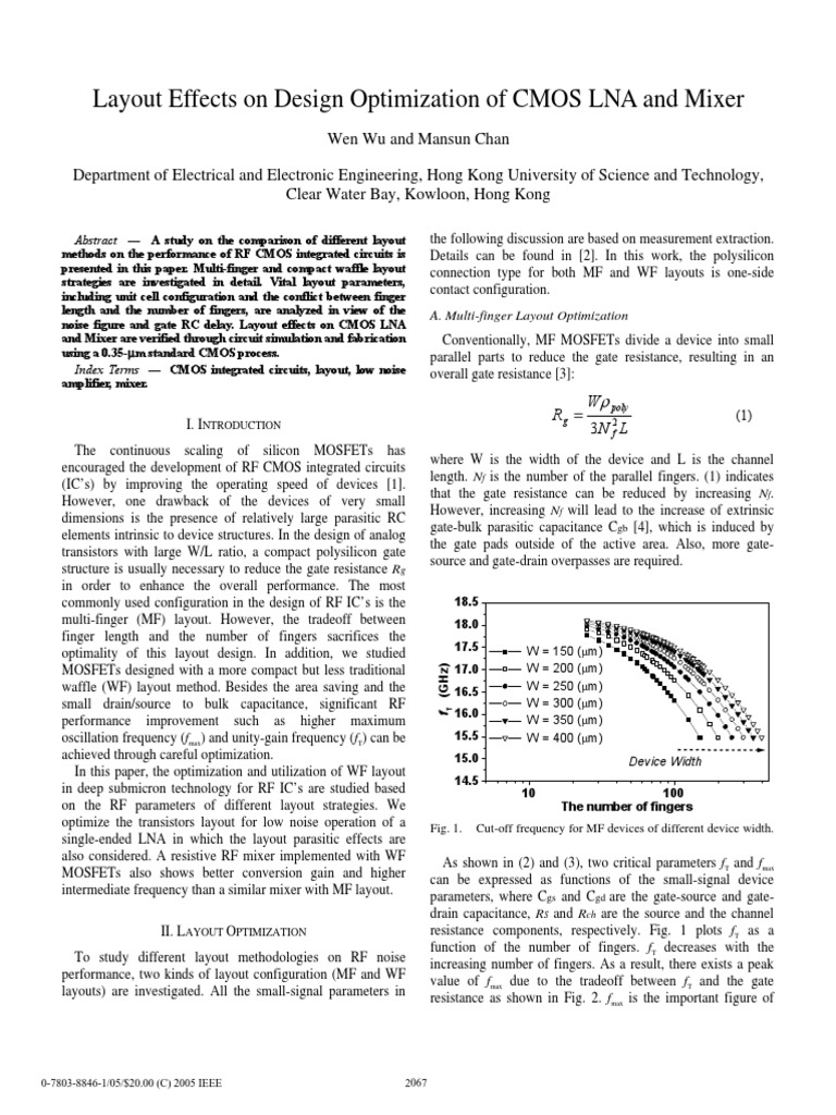 Layout Variations On LNA | PDF | Field Effect Transistor | Mosfet