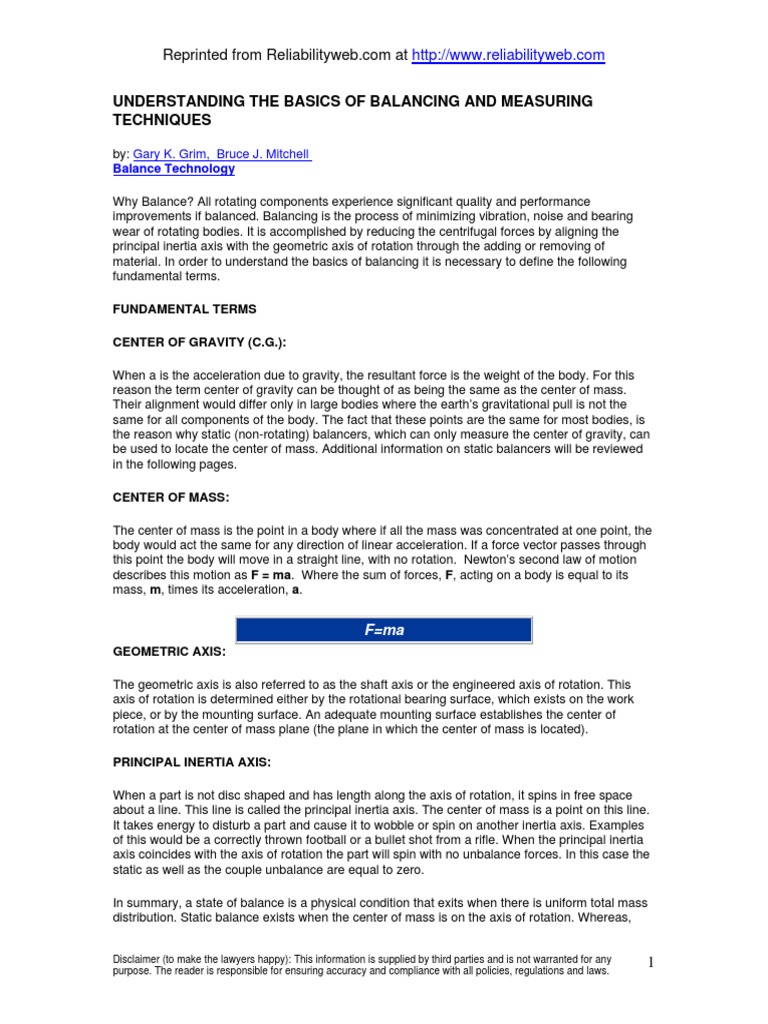 Understanding The Basics of Balancing | PDF | Center Of Mass | Force