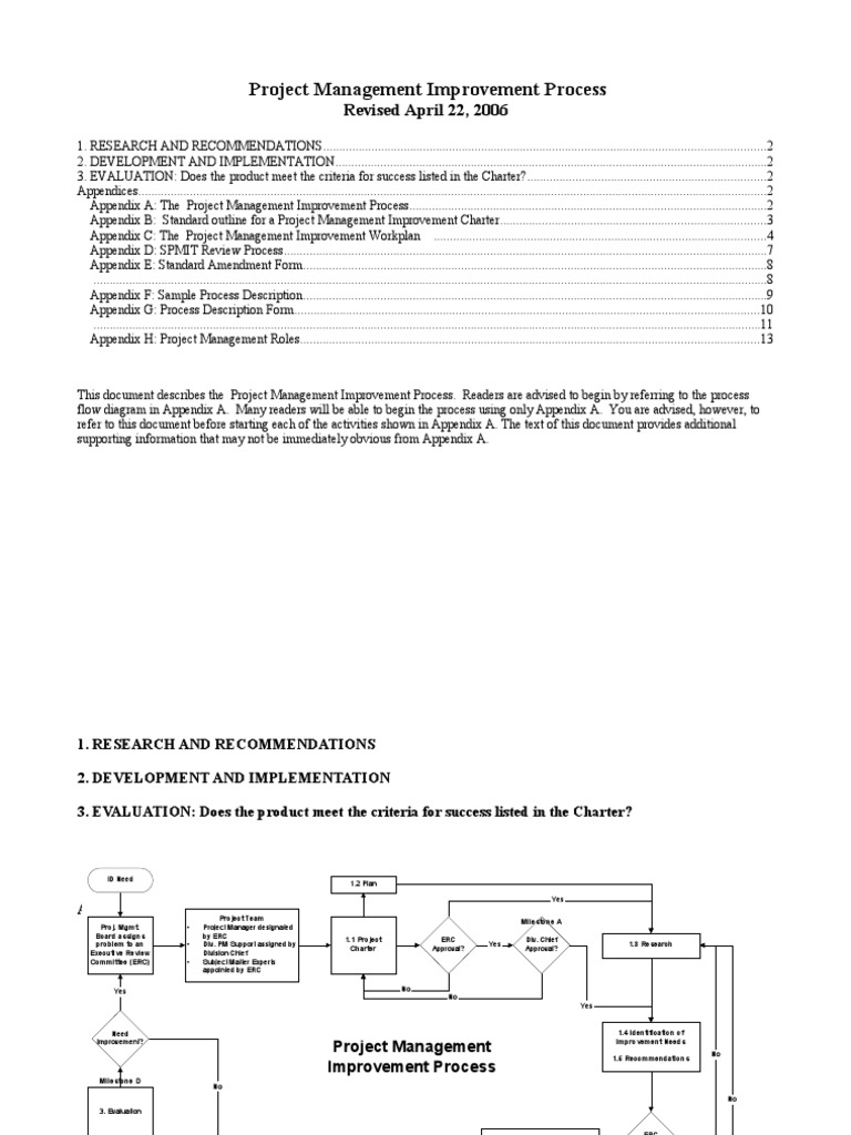 Project Management Improvement Process | PDF | Project Management ...