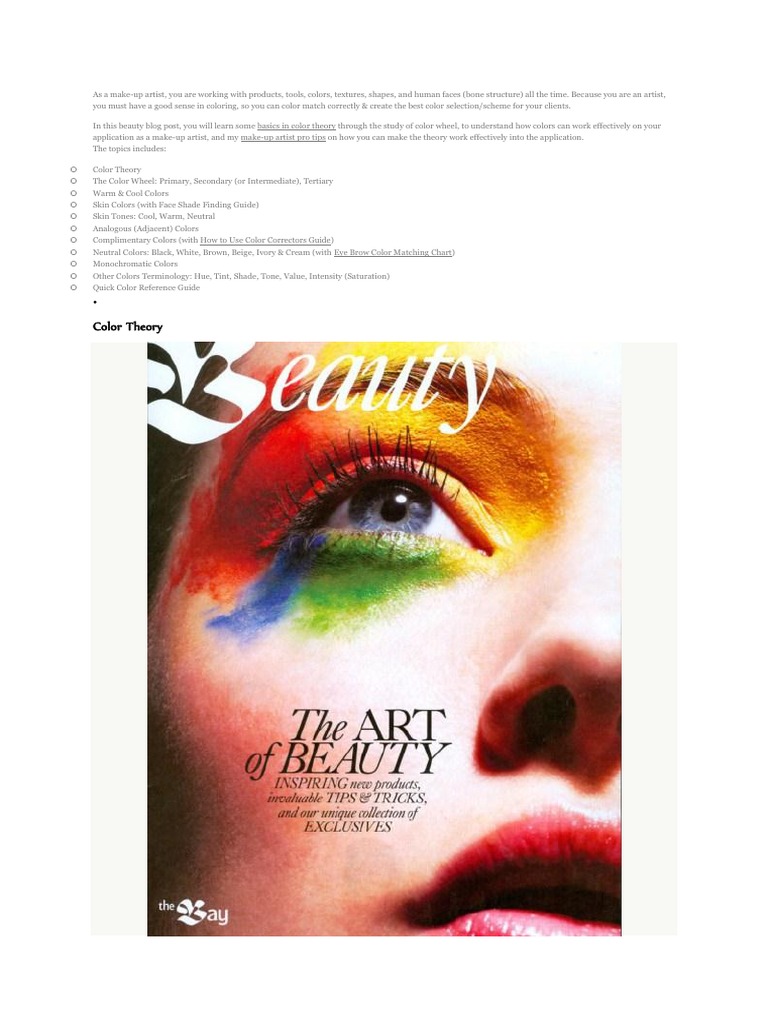 Colour Theory - Makeup | PDF | Color | Light