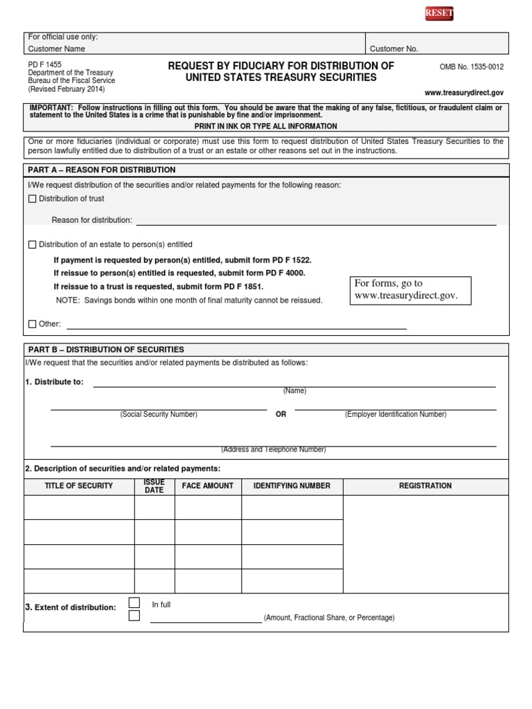 IRS FORM 1455 | United States Treasury Security | Securities (Finance)