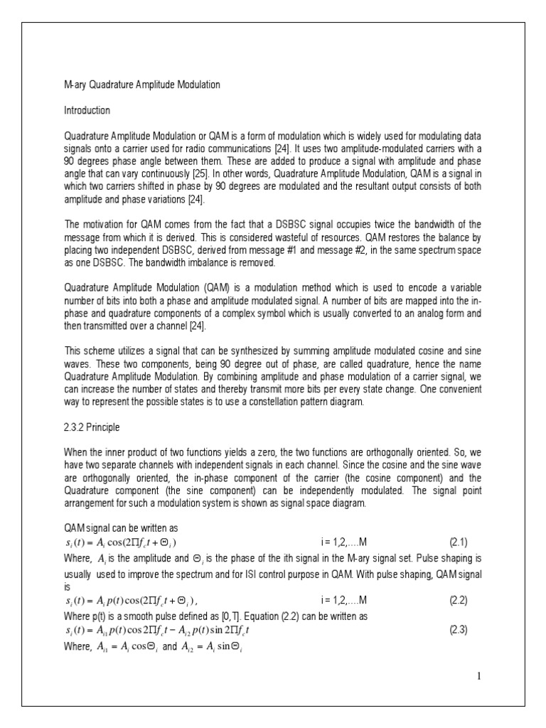An In-Depth Look at M-ary Quadrature Amplitude Modulation (QAM ...