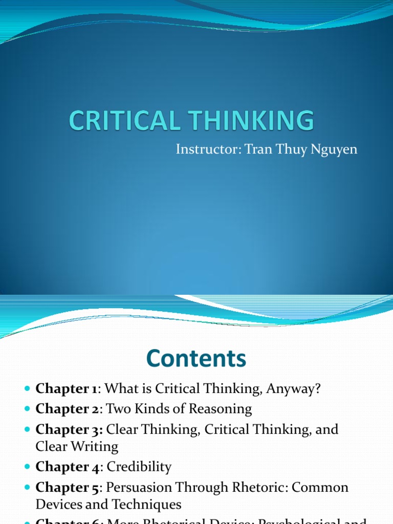Critical Thinking 1 | Argument | Critical Thinking | Free 30-day Trial ...