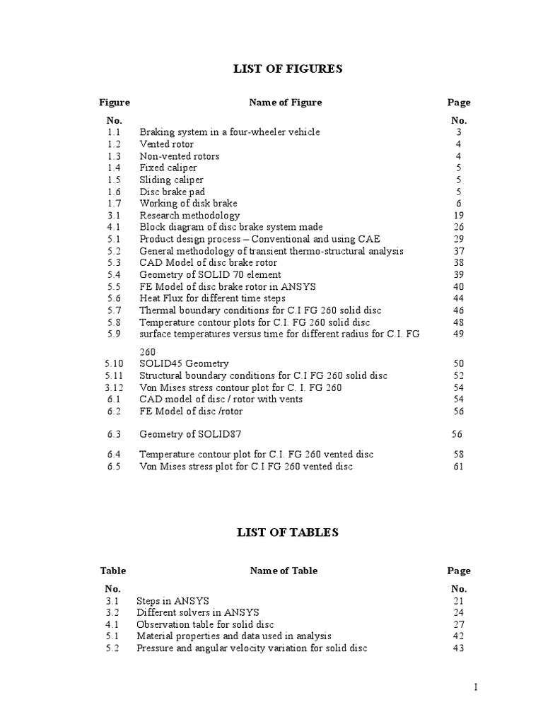 Disc Brake System Analysis Overview | PDF