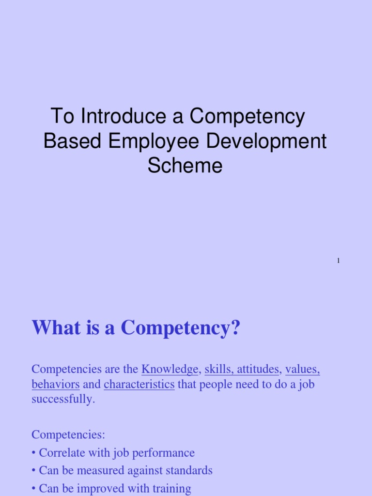 To Introduce A Competency Based Employee Development Scheme Pdf