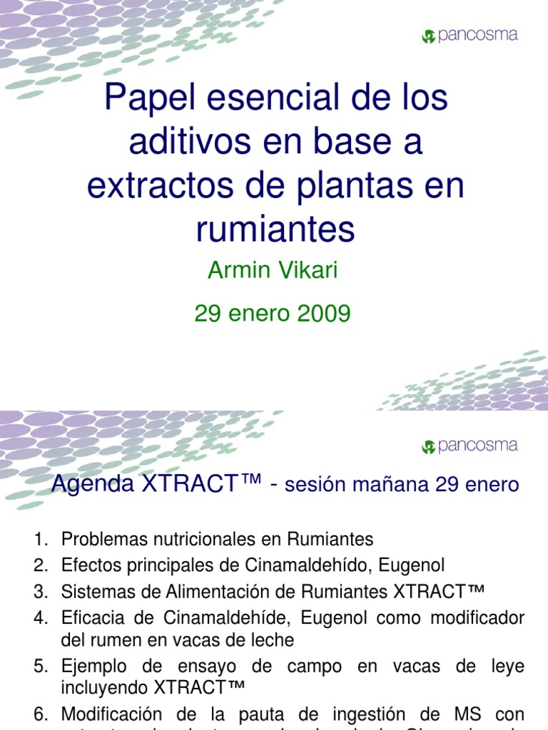 09 01 29 Update XTRACT Ruminants - Es | PDF | Leche | Rumiante