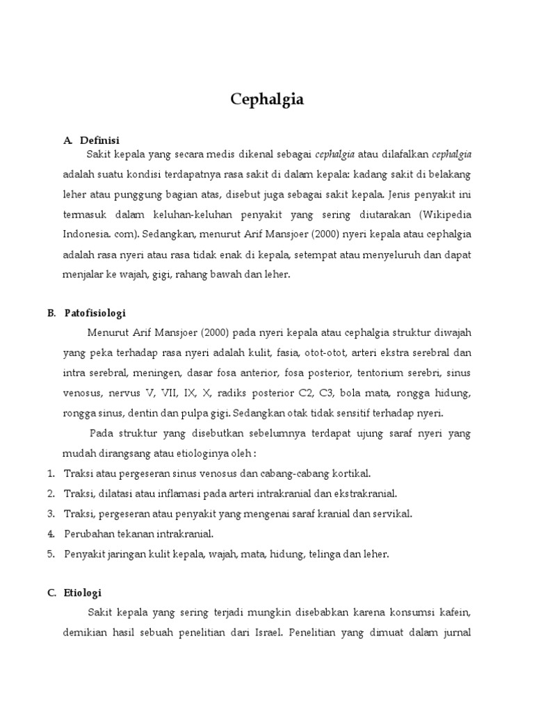 Cephalgia | PDF | Sains & Matematika