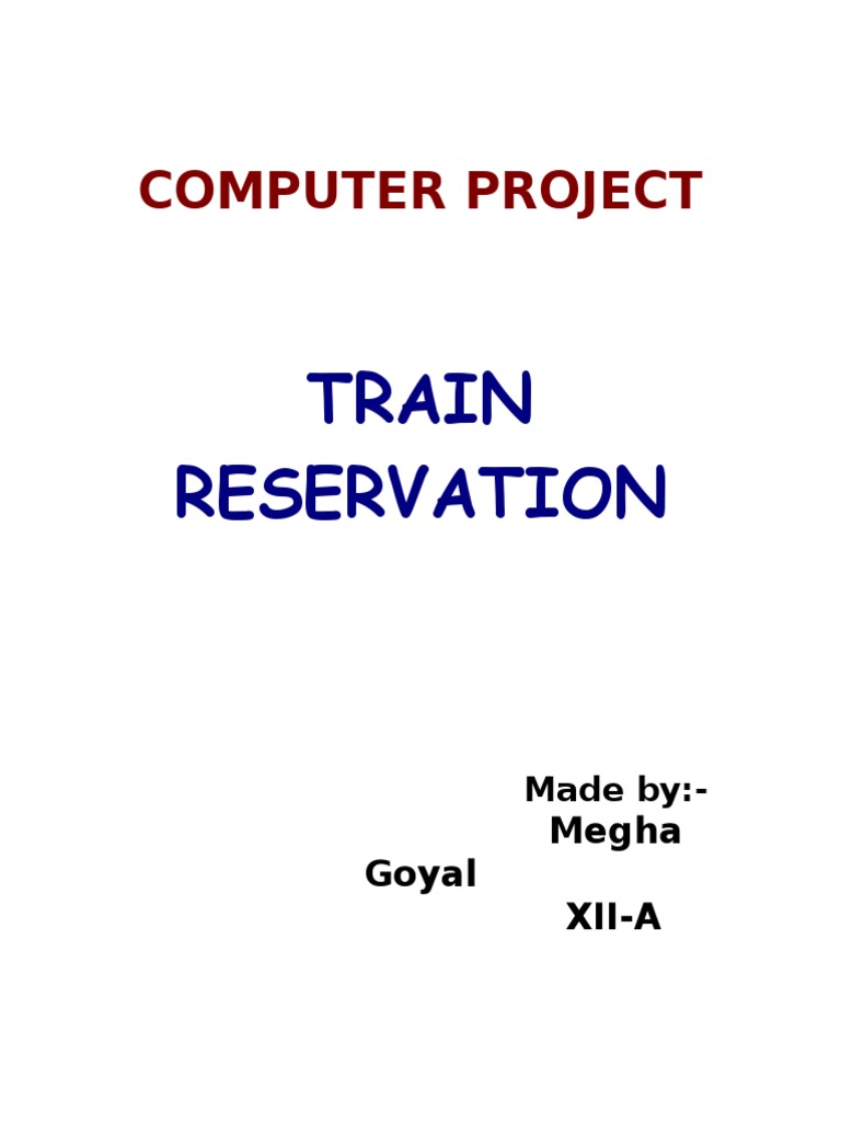 Train Reservation System C++ Project | PDF | System Software | Software ...