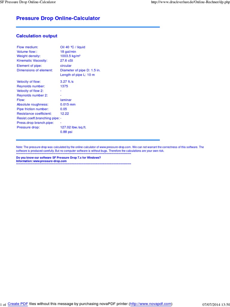 SF Pressure Drop Online-Calculator-PIPA FIN-FAN GTG | PDF