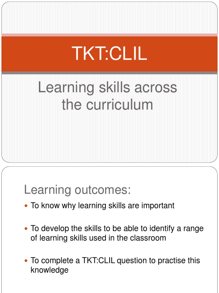 Tkt:Clil: Learning Skills Across The Curriculum | PDF | Curriculum ...
