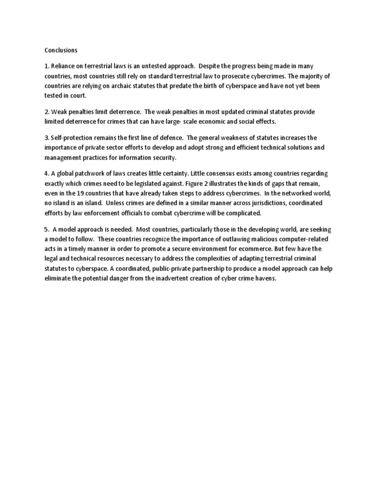Conclusions Cyber Law | PDF | Vulnerability (Computing) | Computer Security