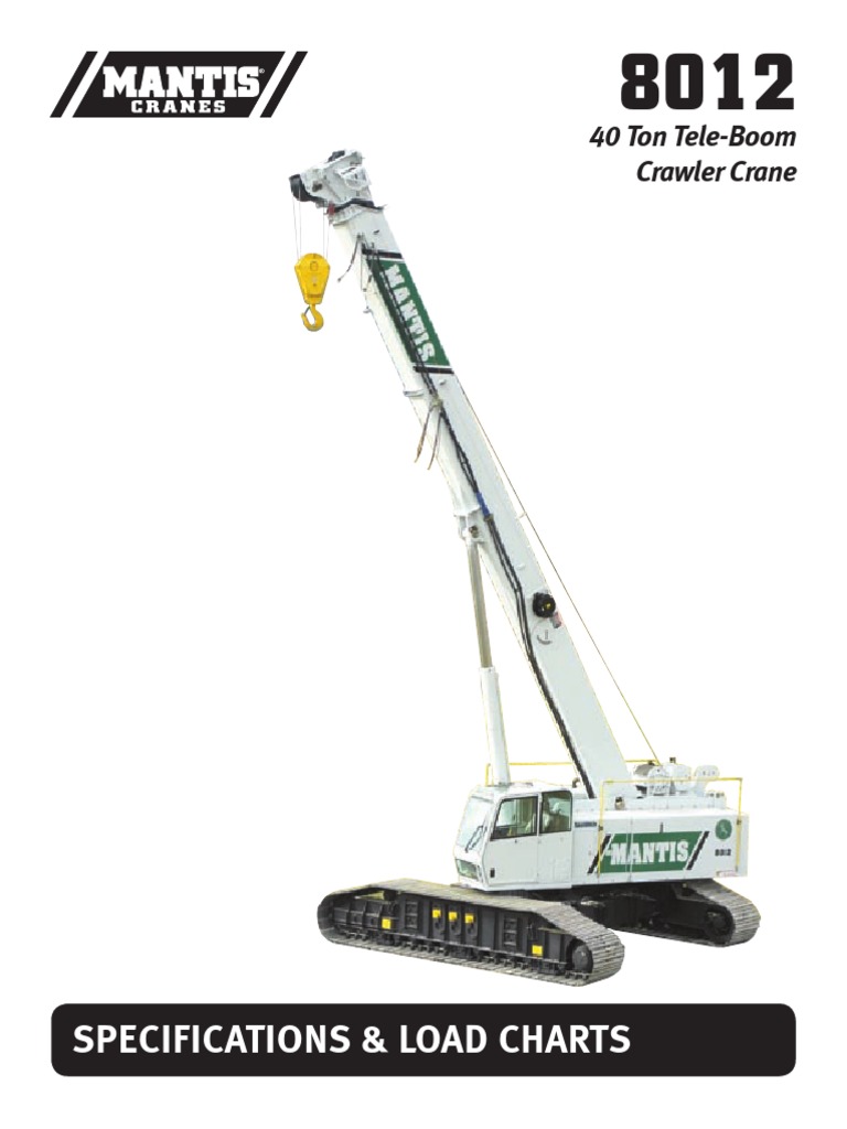 Specifications & Load Charts: 40 Ton Tele-Boom Crawler Crane | PDF ...