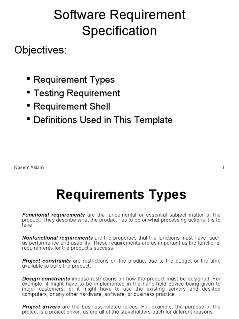 Software Requirement Specification: Objectives | Download Free PDF | Use Case | Computing