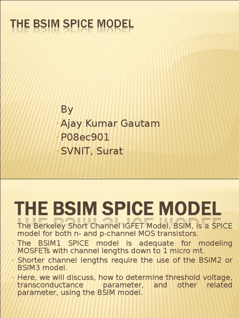 The Bsim Spice Model | PDF | Mosfet | Field Effect Transistor