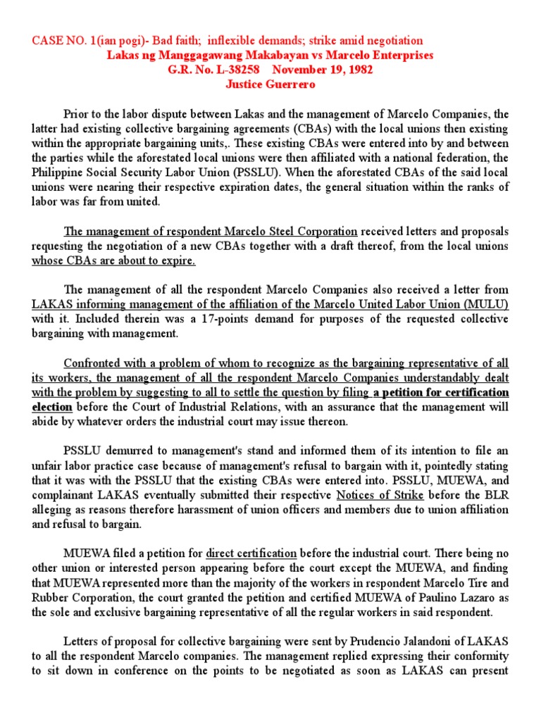 Bad faith bargaining allegations dismissed; union's inflexible demands ...