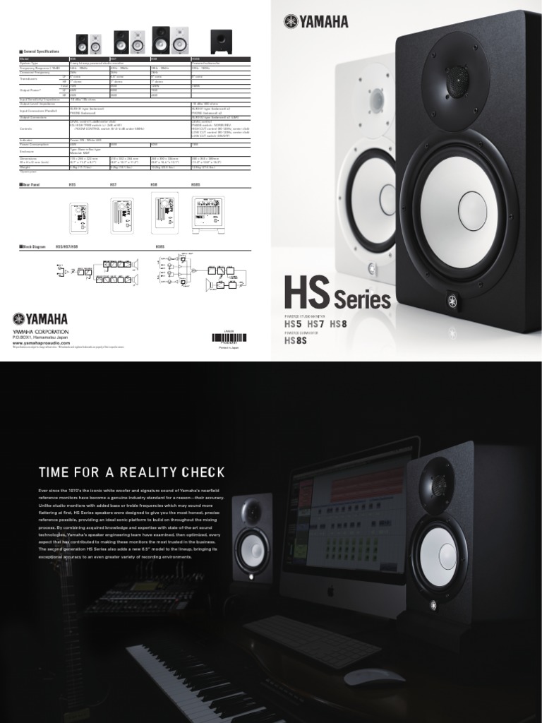 General Specifications: Model HS5 HS7 HS8 Hs8S | PDF | Loudspeaker | Amplifier