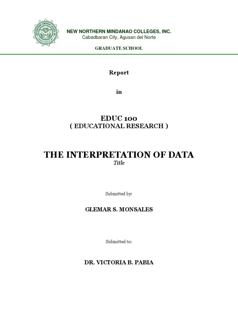 The Interpretation of Data Report | PDF | Skewness | Statistics