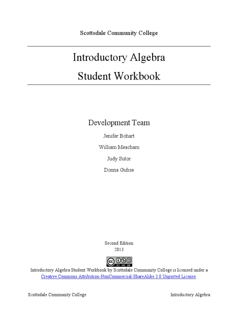 Introductory Algebra Workbook Guide | PDF | Polynomial | Fraction ...