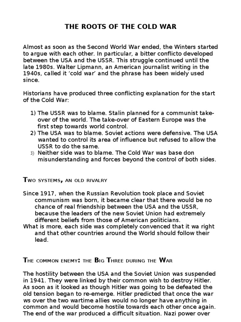 Lesson 1 - Beginnings of Cold War - Yalta & Potsdam | PDF | Soviet ...