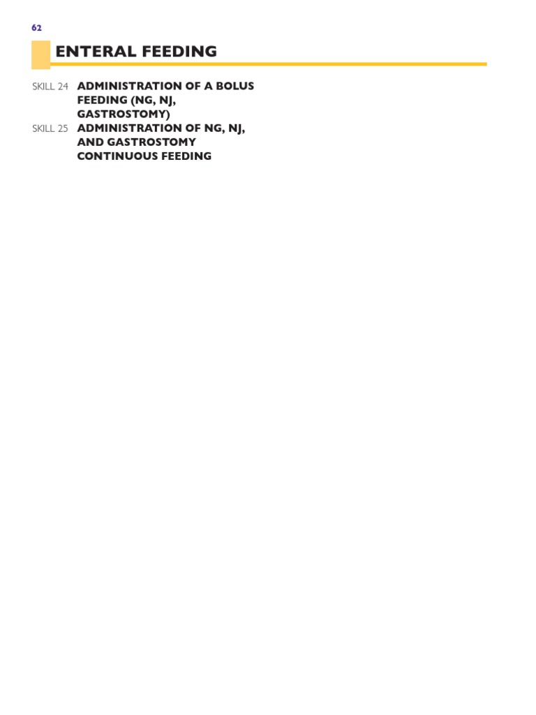 Skill 24 (1) ..Administration of A Bolus Feeding | PDF | Medical ...