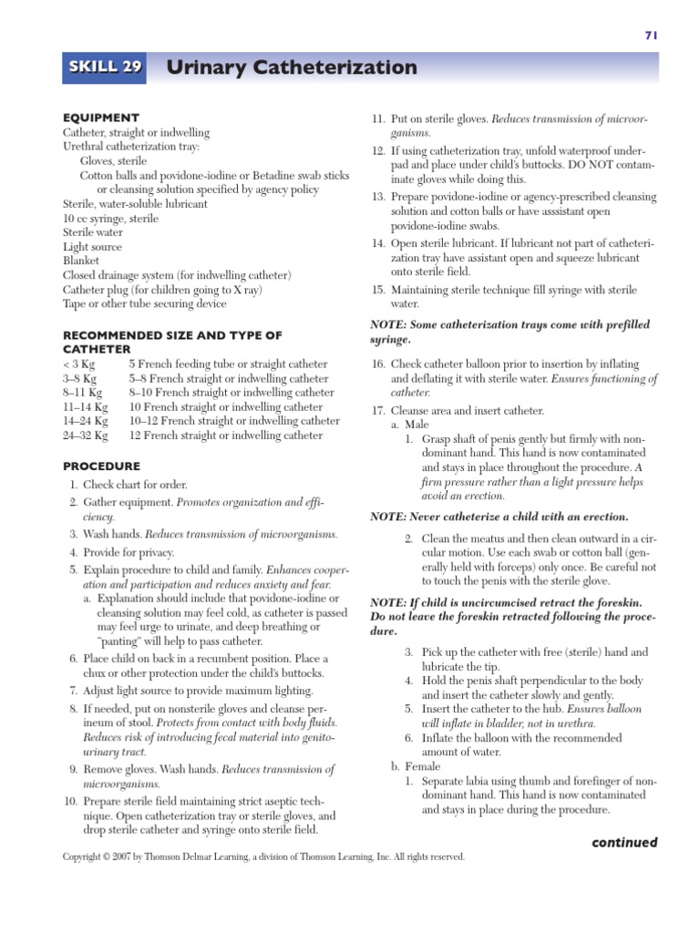 Skill 29 (1) ..Urinary Catheterization | PDF | Catheter | Urology