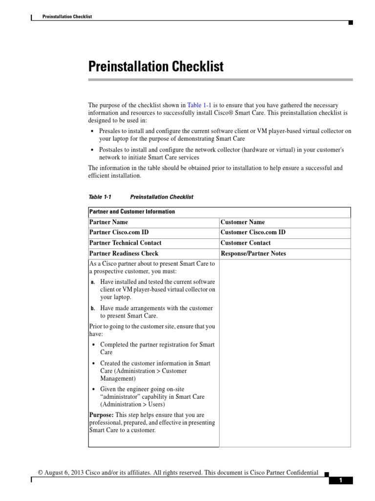 Smart Care Service Pre-Installation Checklist | PDF | Proxy Server ...