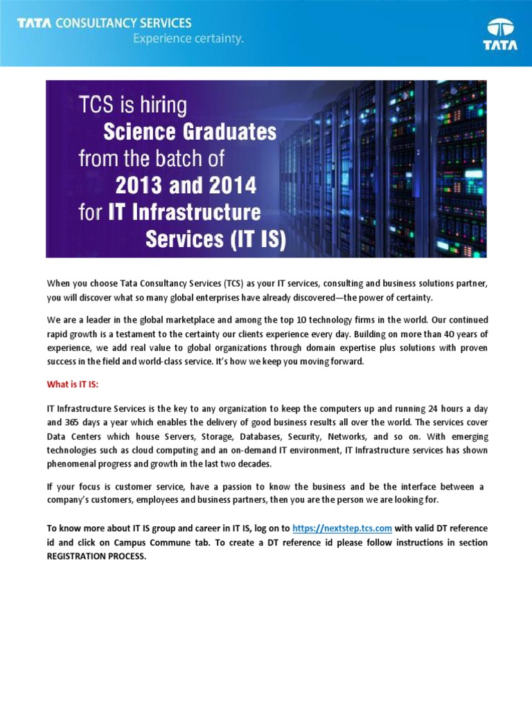 TCS ITIS BSC Recruitment2014 | PDF | Information Technology ...