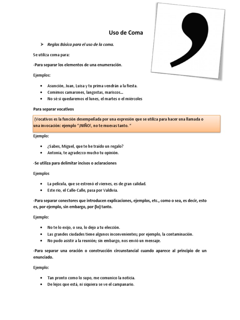 Uso de Coma | PDF | Lingüística | Idiomas