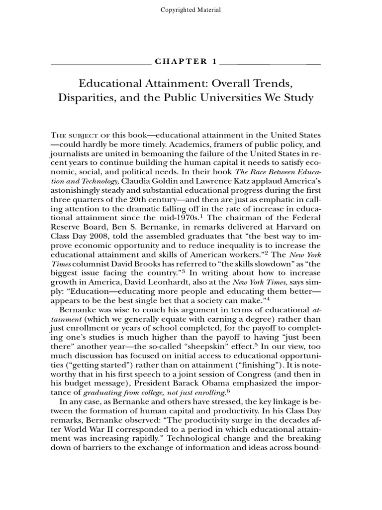 Bowen, Et Al, 2010. Crossing The Finish Line. Chap. 1 | Download grátis PDF | Educational ...