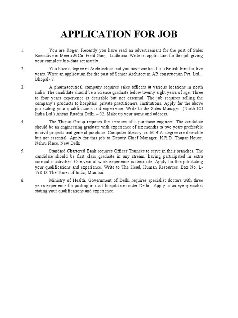 Application For Job | PDF | Business