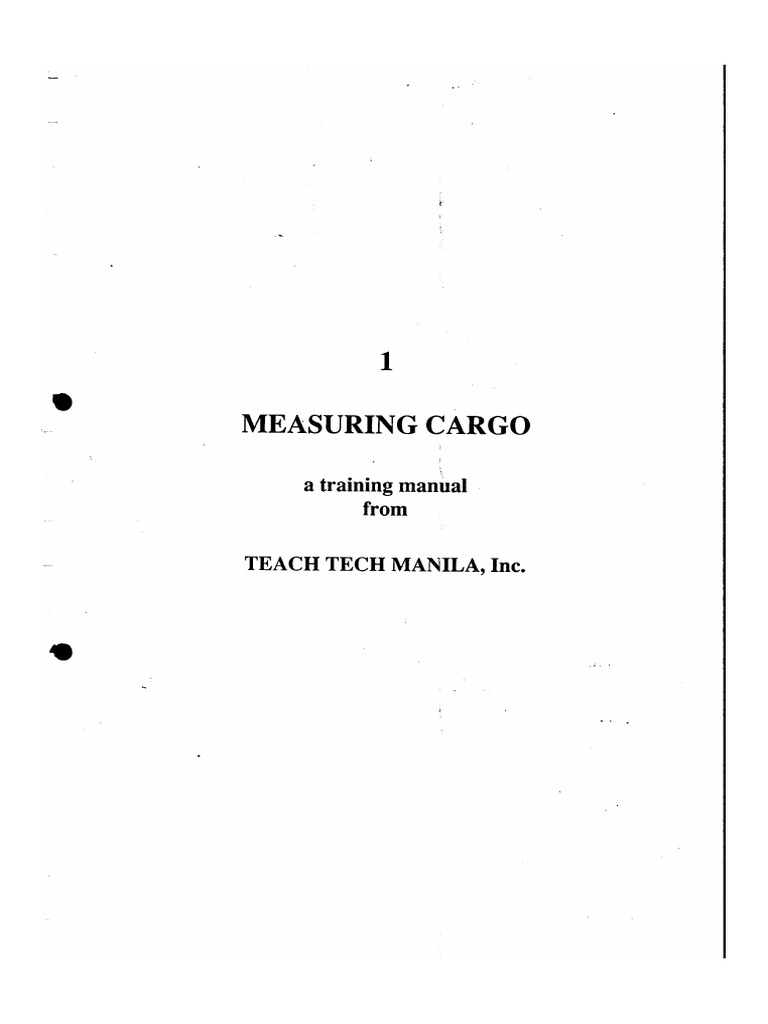 Measuring Cargo Manual | PDF