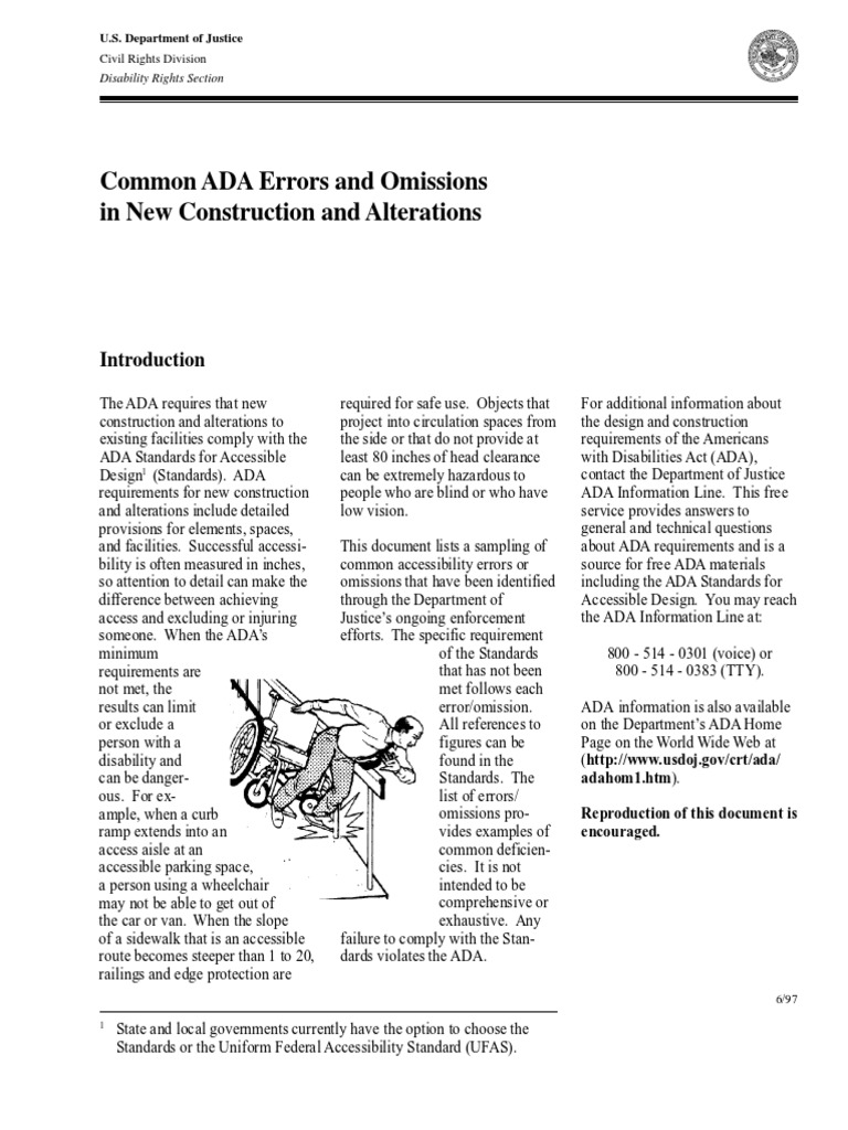 Common ADA Errors and Omissions in New Construction and Alterations ...