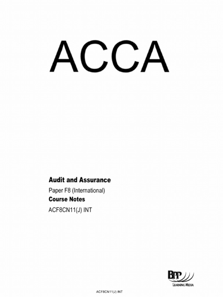 Acca F8 Course Notes Pdf