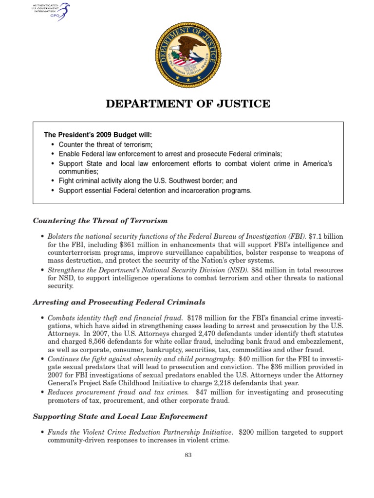 Justice | PDF | Federal Bureau Of Investigation | American Government