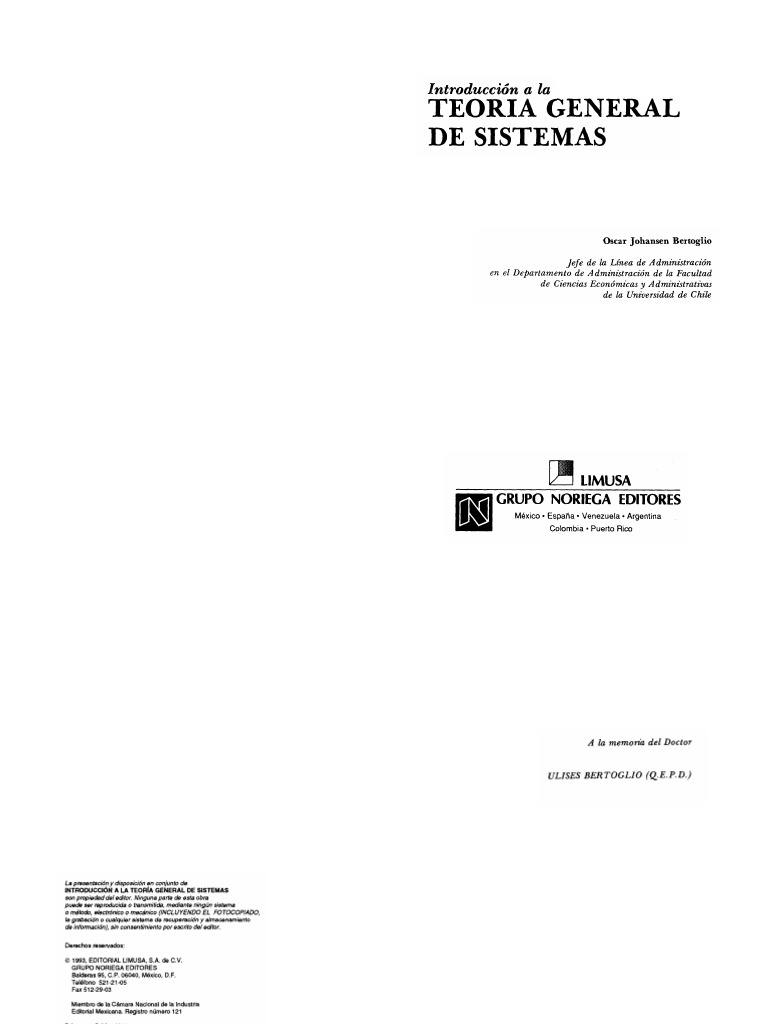 Introduccion A La Teoria General de Sistemas | PDF