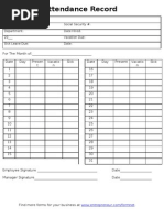 March Attendance Sheet for Employees | PDF