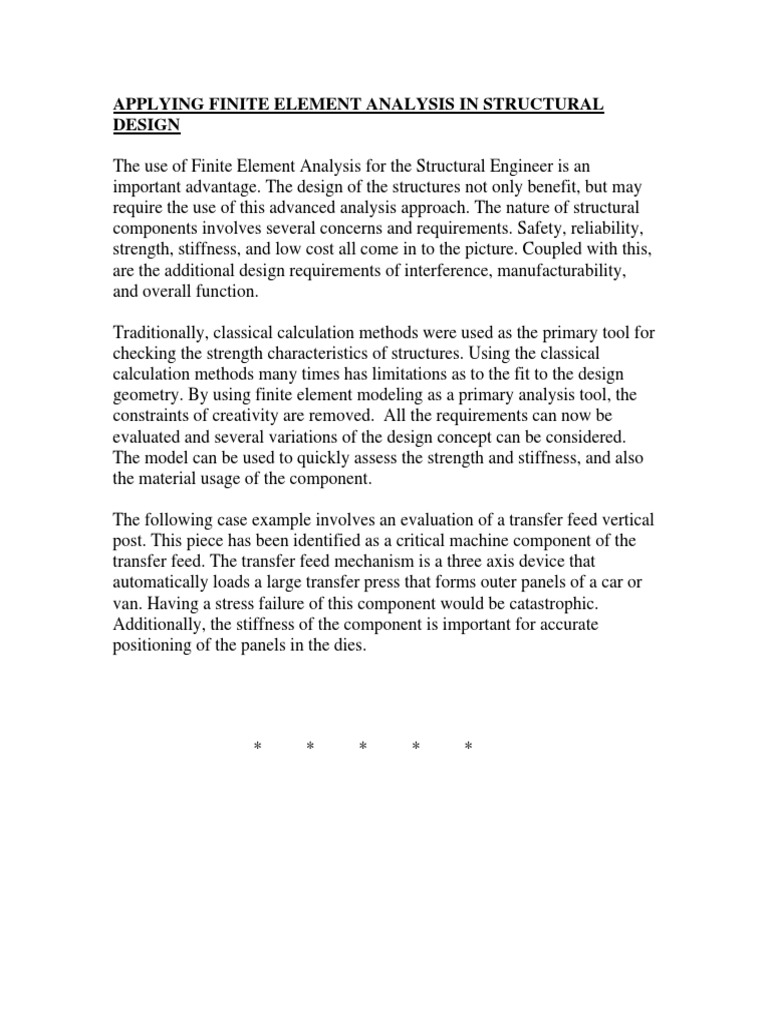 Finite Element Analysis in Structural Design | PDF | Strength Of ...
