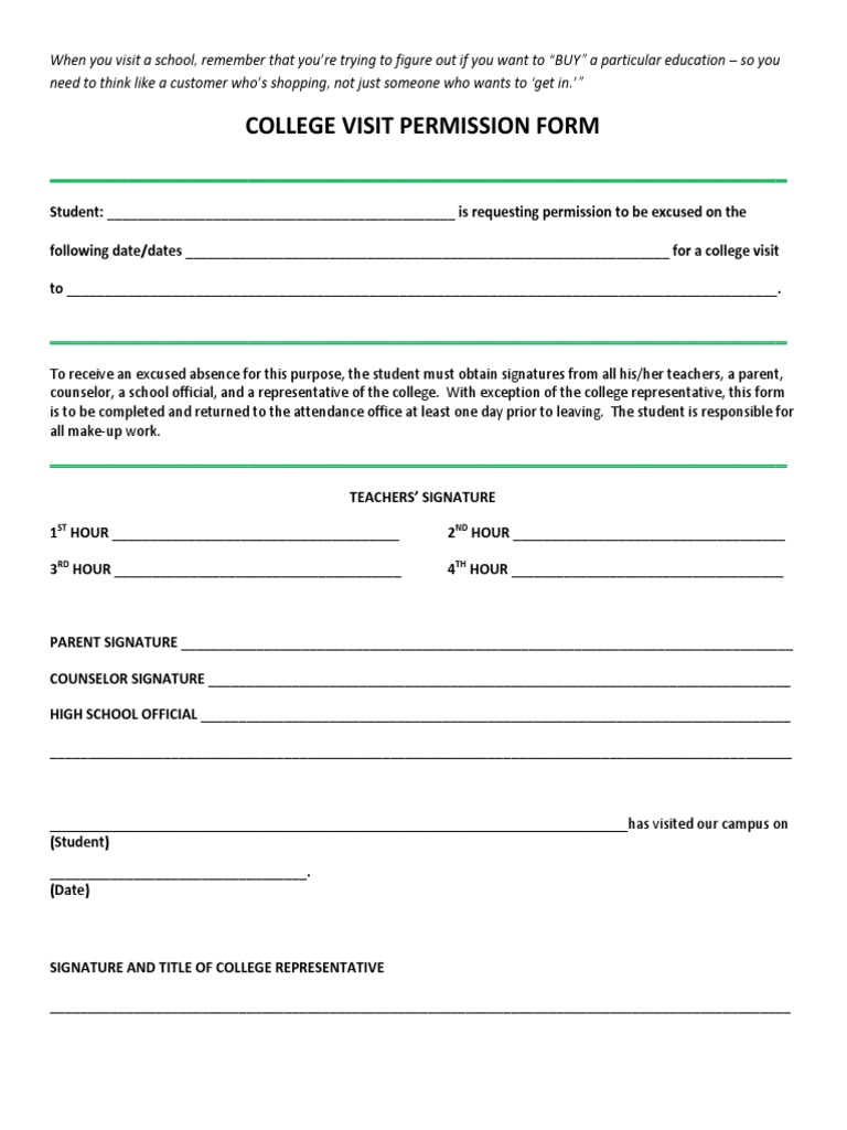 College Visit Form | PDF
