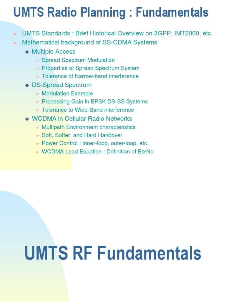 UMTS RF Fundamentals | Download Free PDF | 3 G | Code Division Multiple Access