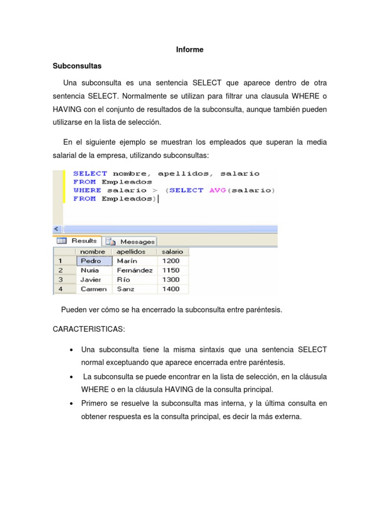 Subconultas Exposicion | PDF | SQL | Tabla (base de datos)