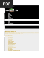 Minecraft Crafting Complete Recipe List | PDF | Armour | Building Materials