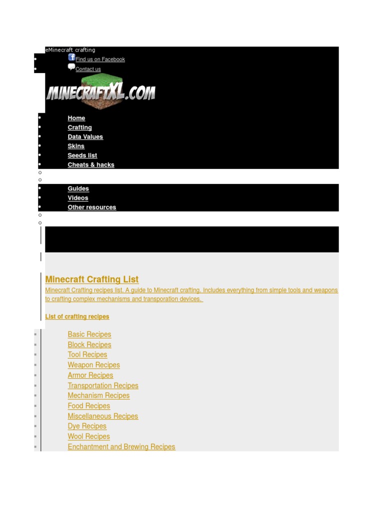 Minecraft Data Values Full List