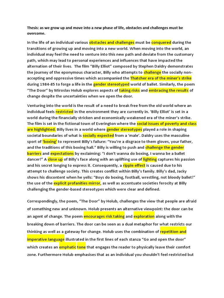 Billy Elliot Essay DONE | PDF