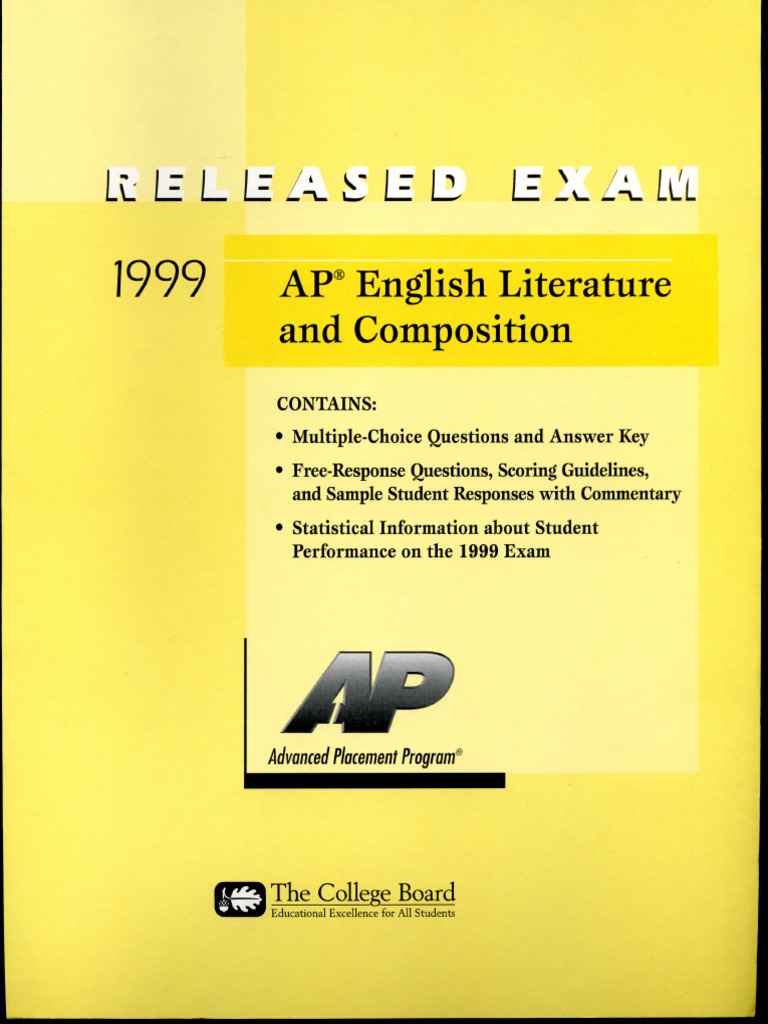 1999 AP English Literature Practice Test | Learning | Behavior Modification