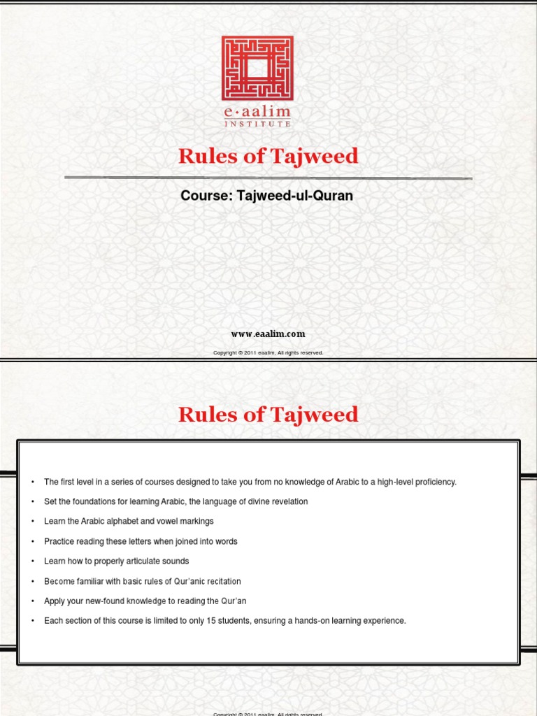 Rules of Tajweed