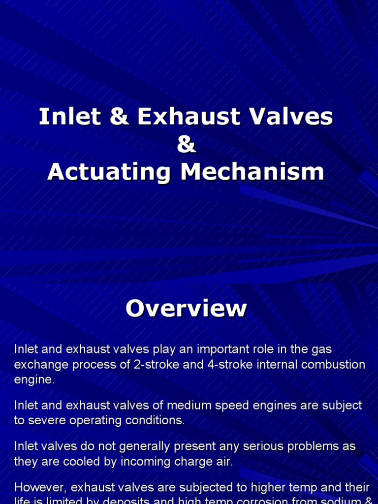 Inlet & Exhaust Valves & Actuating Mechanism | PDF | Technology ...