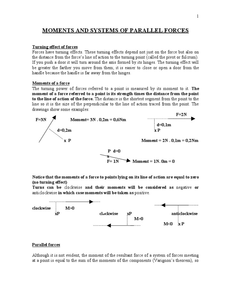 04 Parallel Forces and Related | Download Free PDF | Lever | Machines